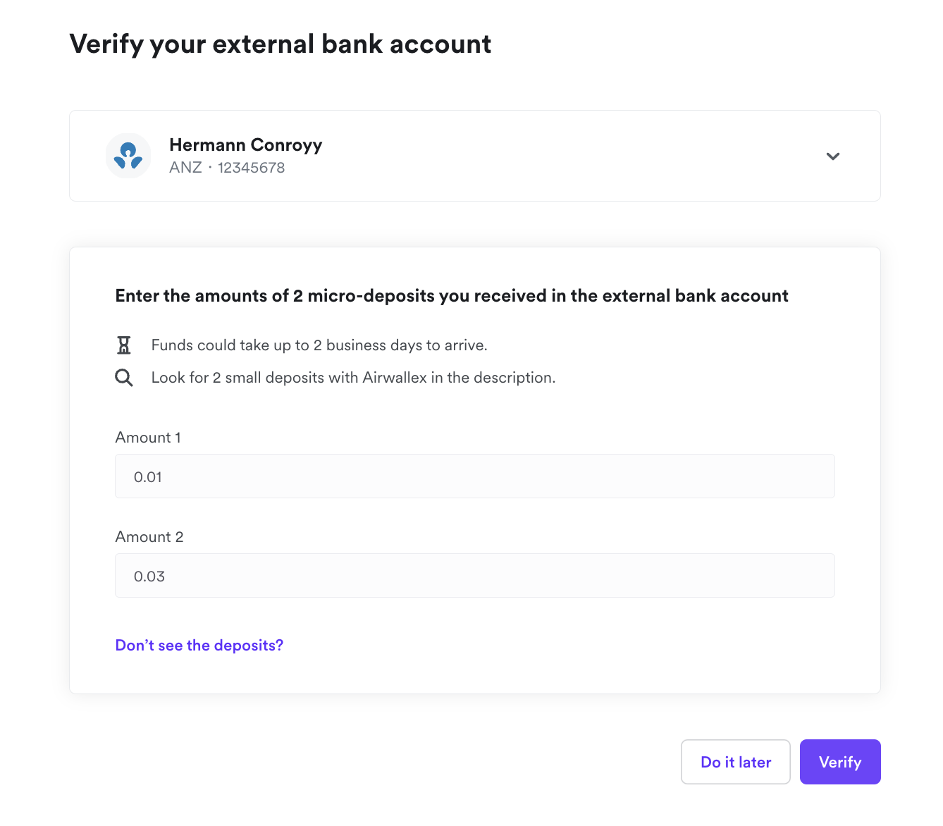 How to link your external bank account to Airwallex – Airwallex Help Centre