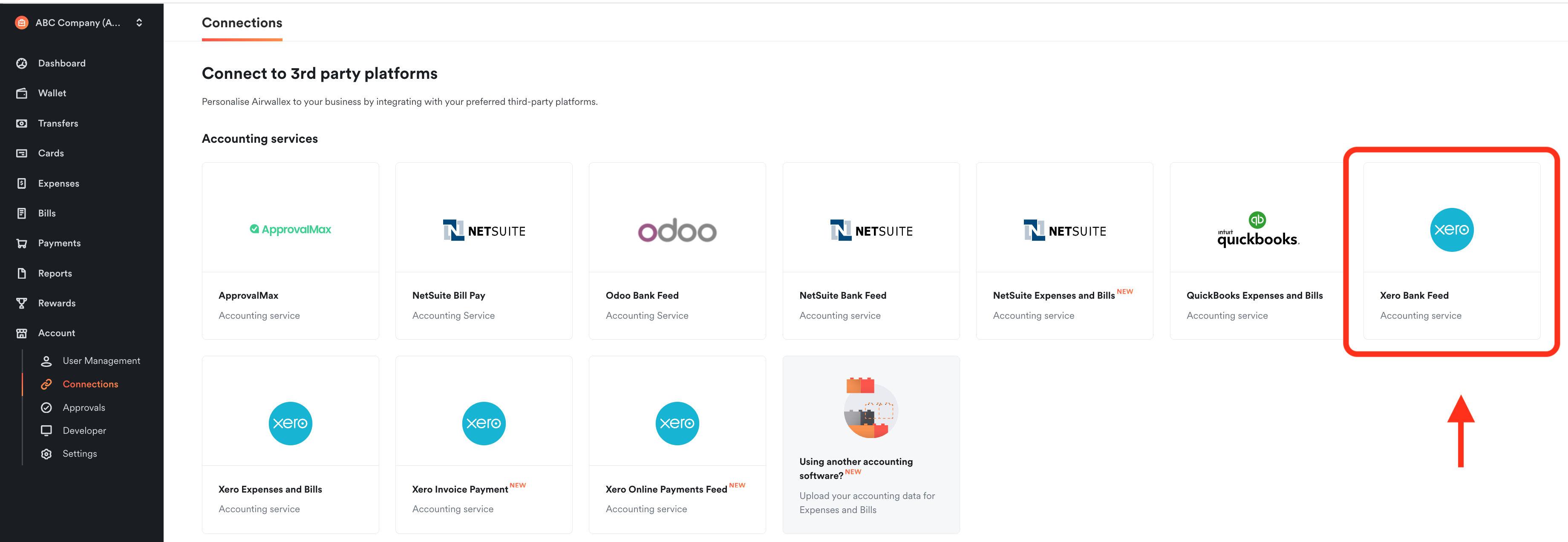 How do I set up my Xero Bank Feed? – Airwallex Help Centre