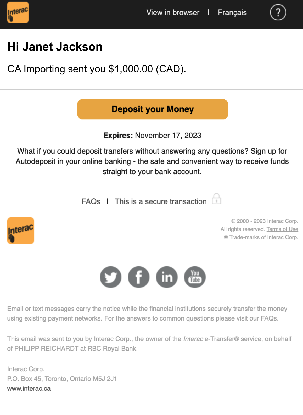 Canada Interac e-Transfer Guide – Airwallex Help Centre
